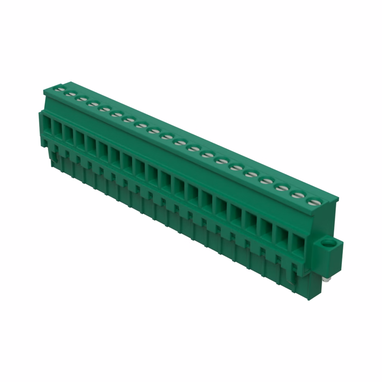 5.00mm Pitch Eurostyle Vertical Plug, with Retention Screws, Front Wire Entry, Green Housing, 20 Circuits for sale