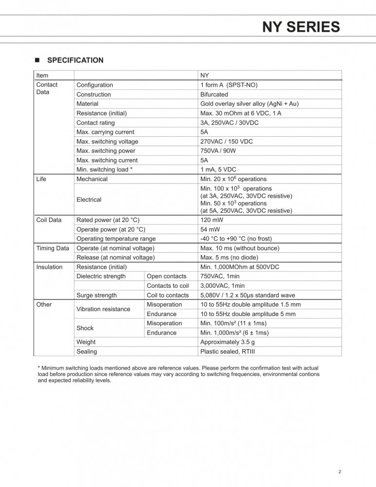 FUJITSU NY Series datasheet page 2