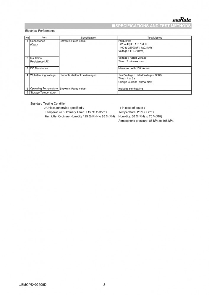 NFM18CC221R1C3D specification page 2