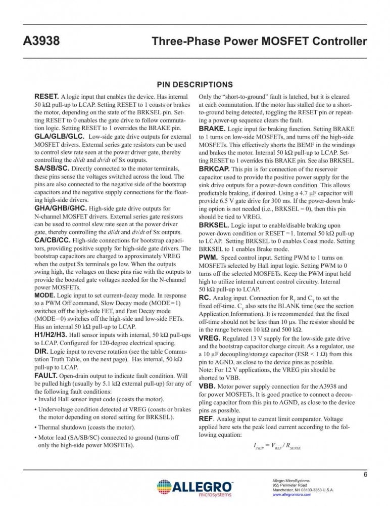 A3938 datasheet page 6