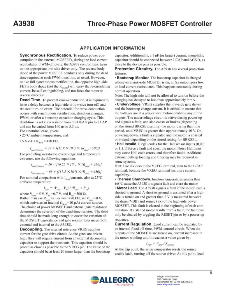 A3938 datasheet page 8