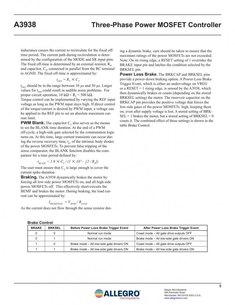A3938 datasheet page 9
