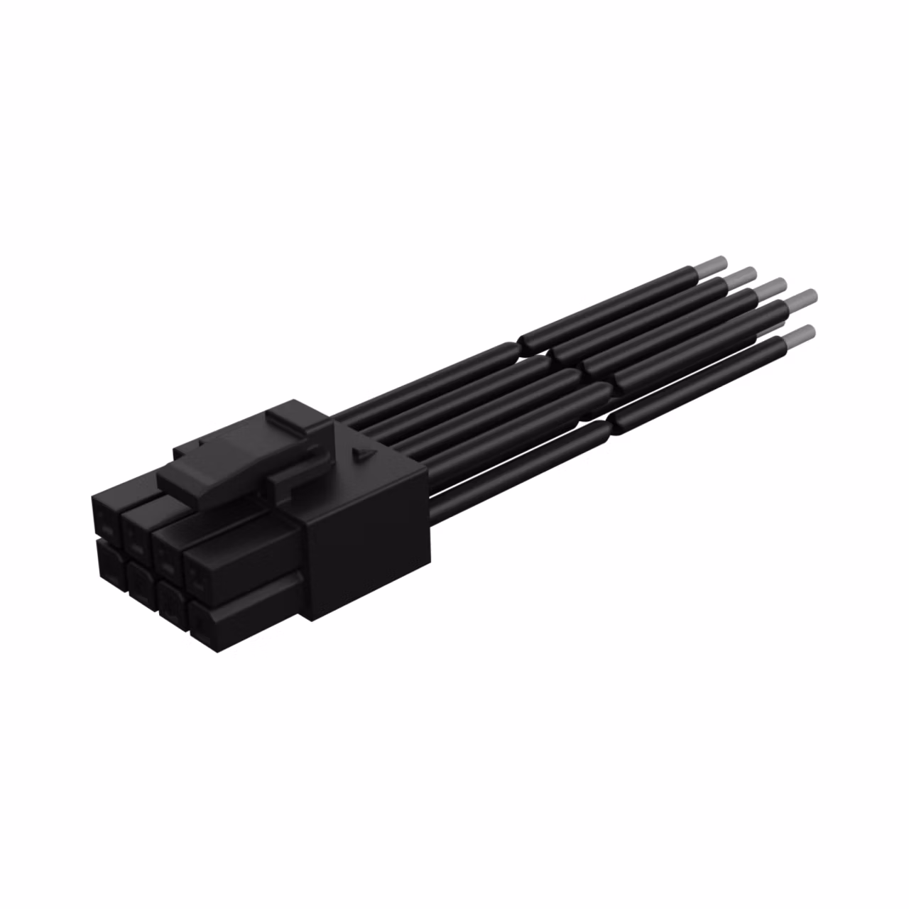 Mini-Fit Max-to-Pigtail Off-the-Shelf (OTS) Cable Assembly, Dual Row, Matte Tin (Sn) Plating, 8 Circuits, 300.00mm Length, Black for sale