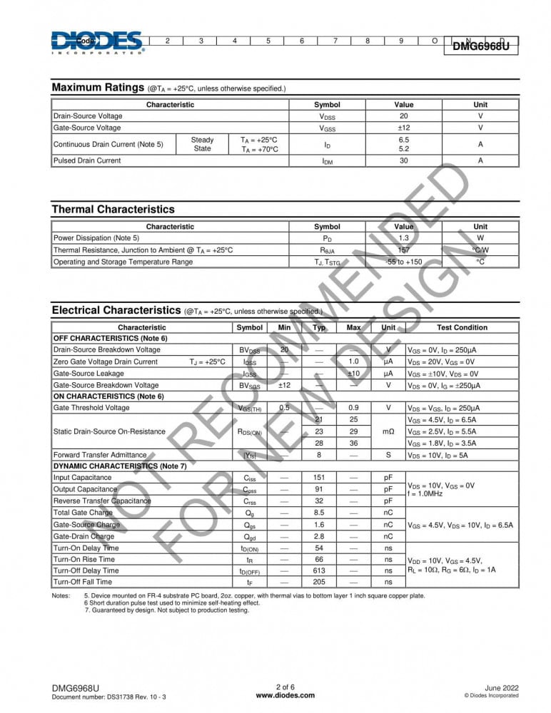 DMG6968U-7 datasheet page 2