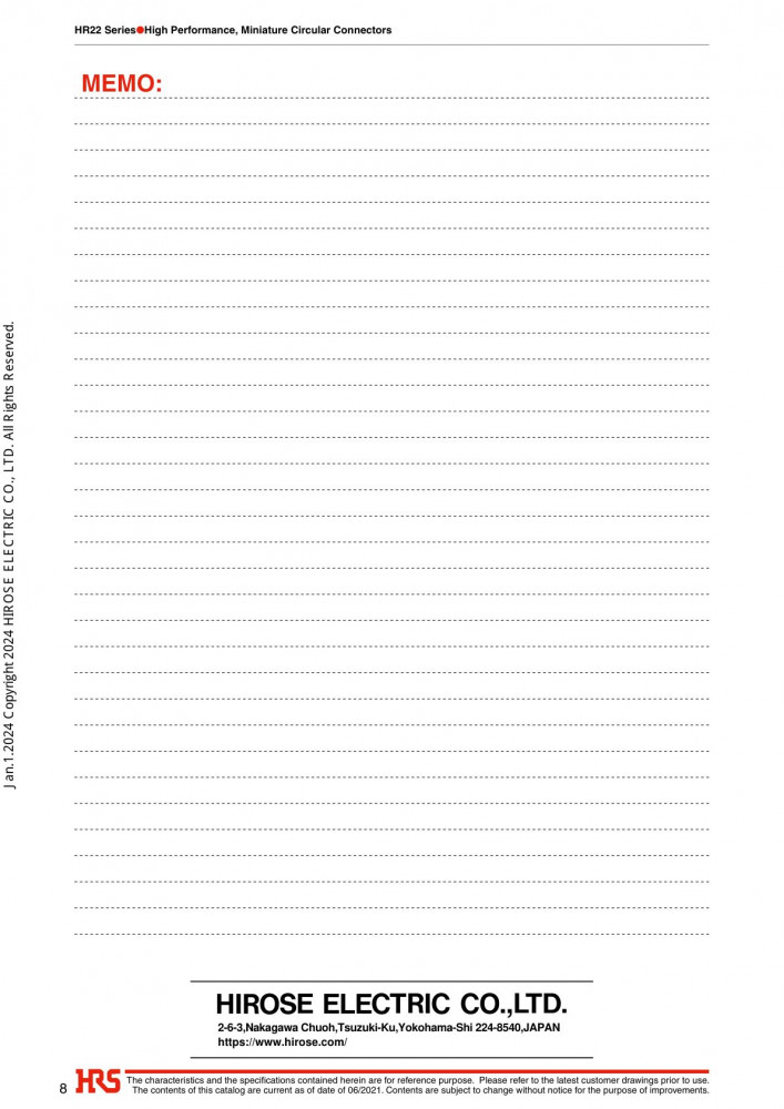 HRS HR22 datasheet page 8