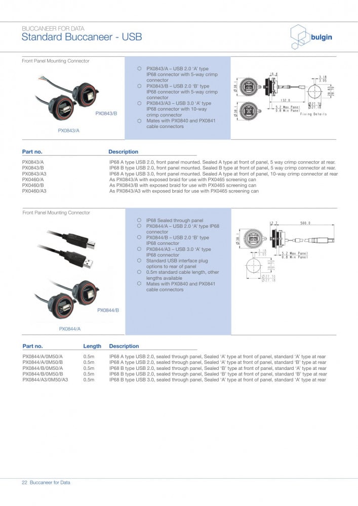 Bulgin USB connector documentation page 4