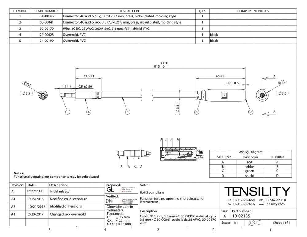 Tensility International 10-02135 product drawing