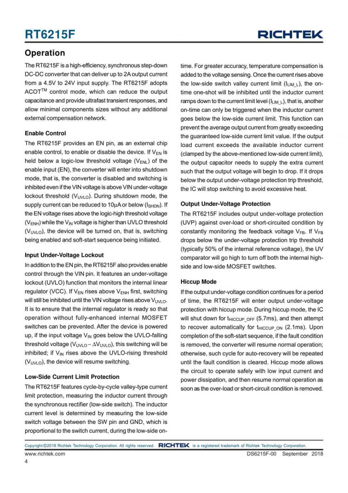 RT6215F technical document page 4