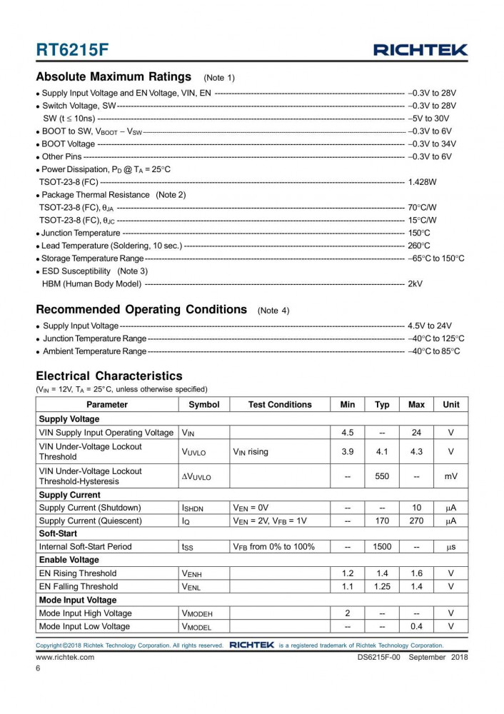 RT6215F technical document page 6