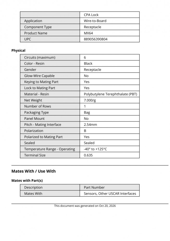 MOLEX 314026500 document image, page 2
