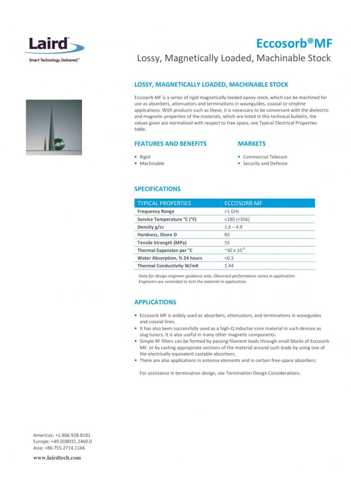 Laird Eccosorb MF technical bulletin page 1