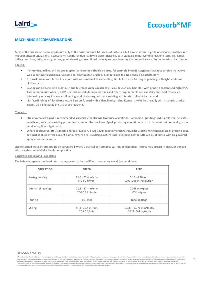 Laird Eccosorb MF technical bulletin page 5