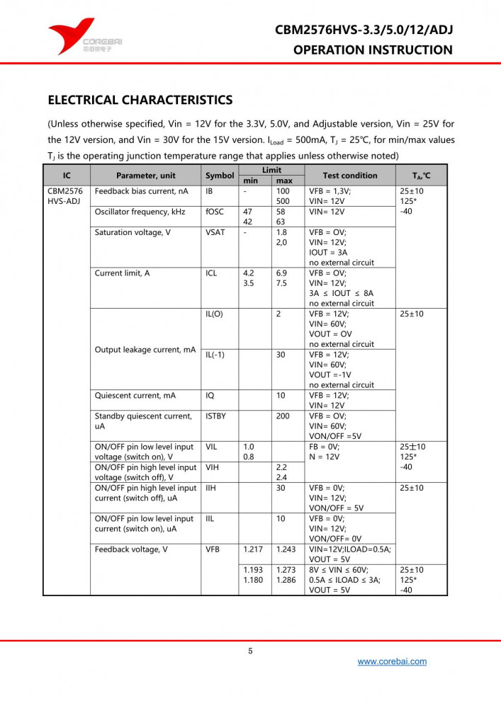 CBM2576HVS-5.0 datasheet page 5