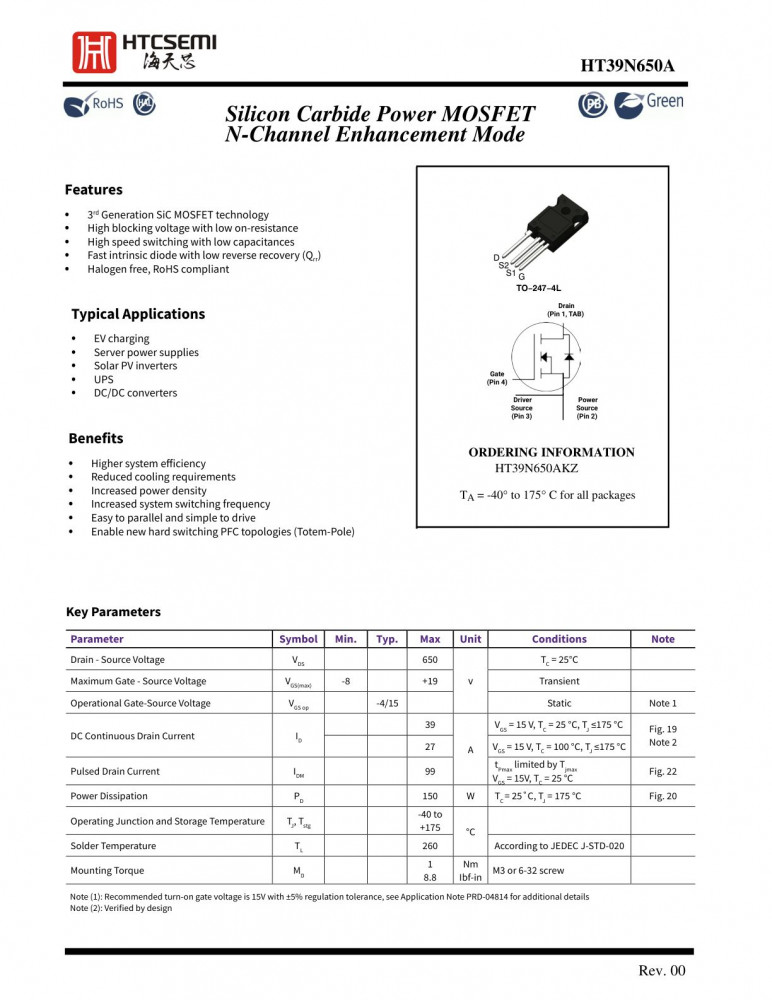 HT39N650AKZ datasheet page 1