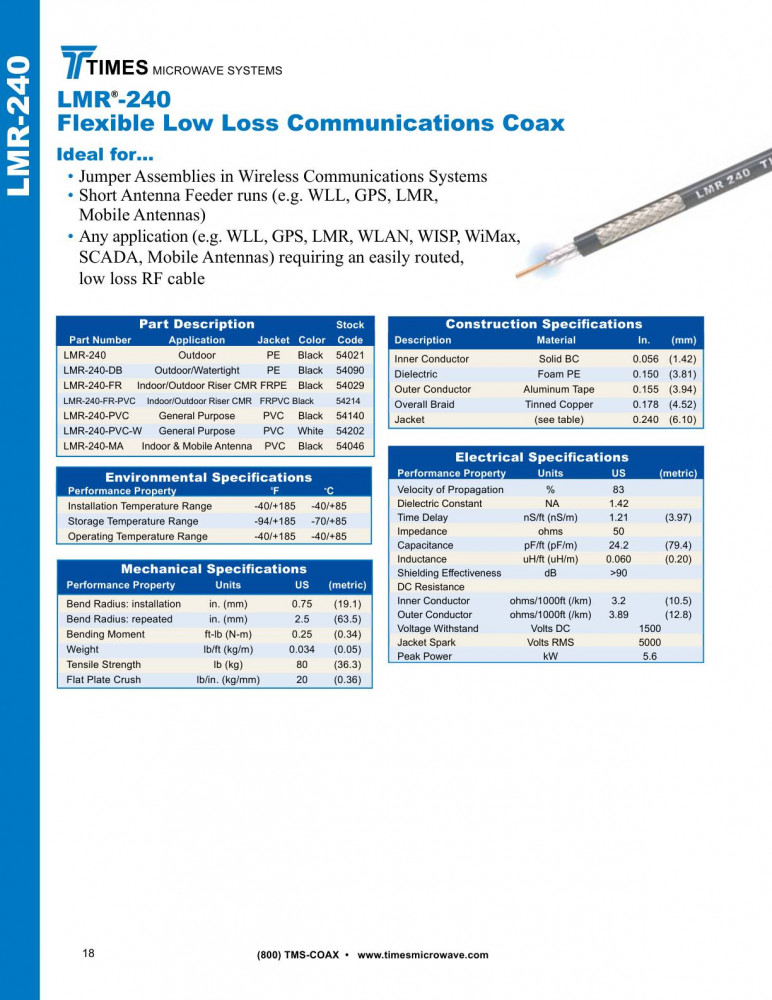 LMR-240 technical document page 1