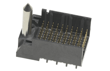 Impact 100 Ohm 4 Pair Right-Angle Daughtercard Receptacle, Right Guided,  10 Columns, 120 Circuits, Plated Through Hole Dimension 0.46mm, Polarizing Key Position C, Lead Free