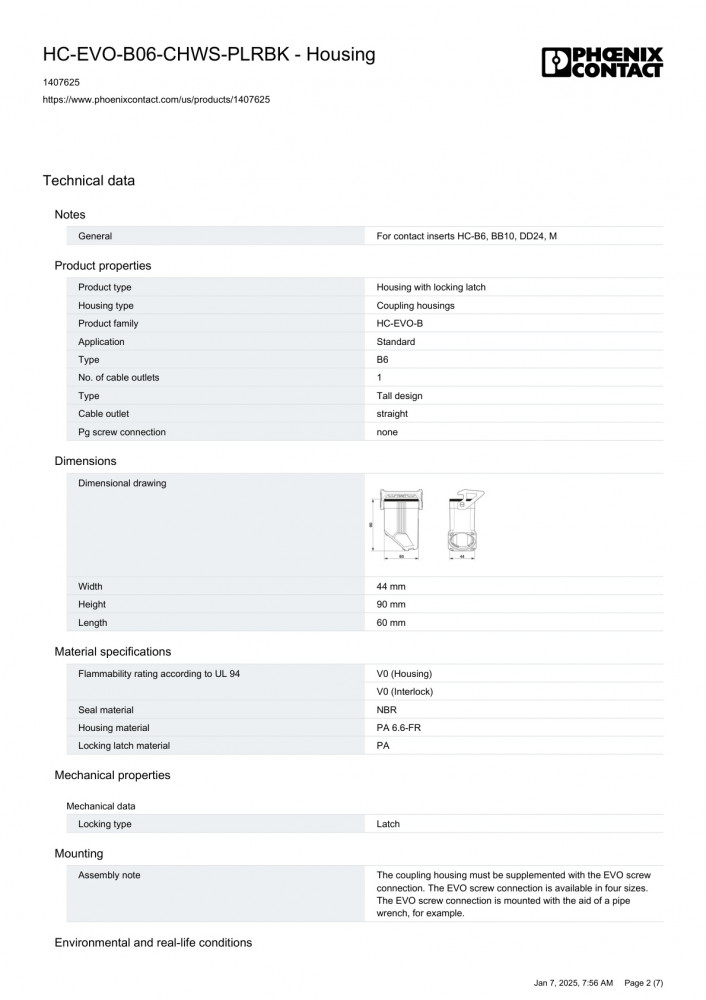 Phoenix Contact 1407625 technical document page 2