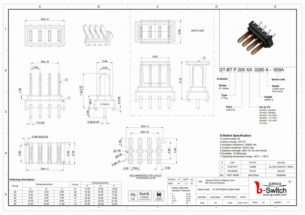 GT-BTP20003-0280A-009A technical document page
