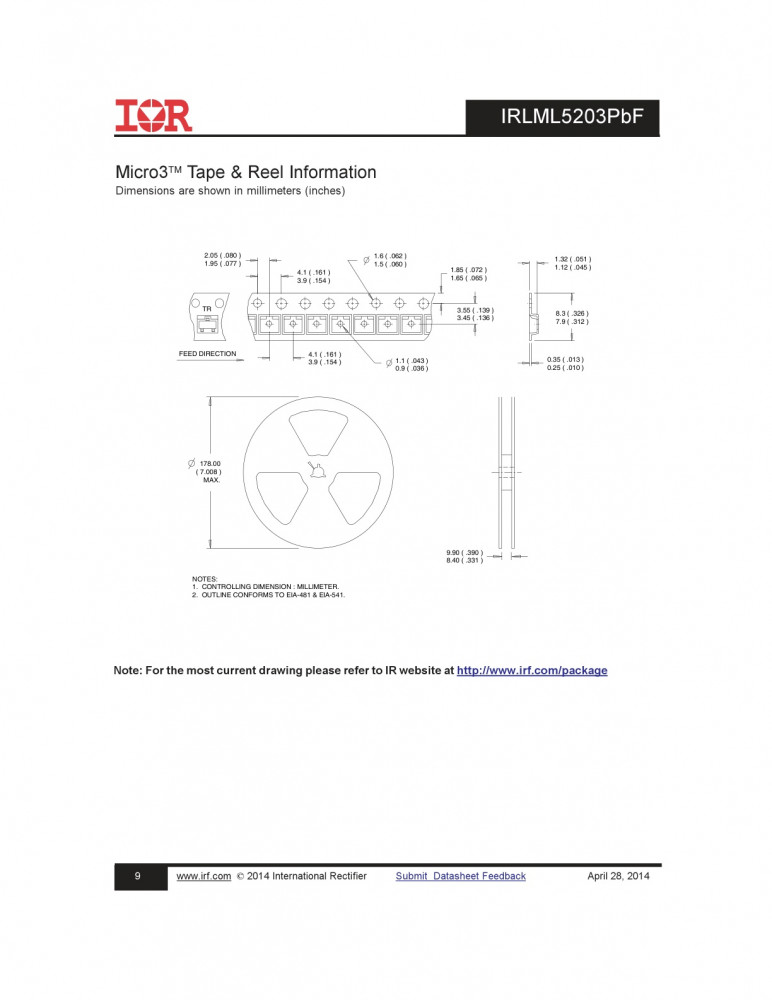 IRLML5203TRPBF datasheet page 9