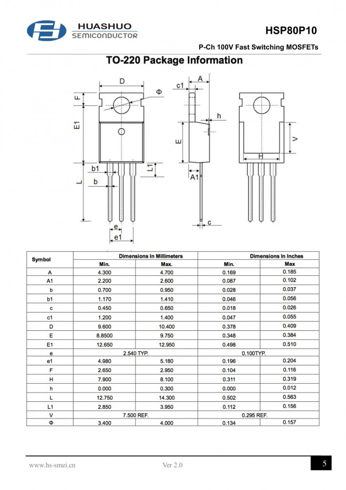 HSP80P10 datasheet page 5