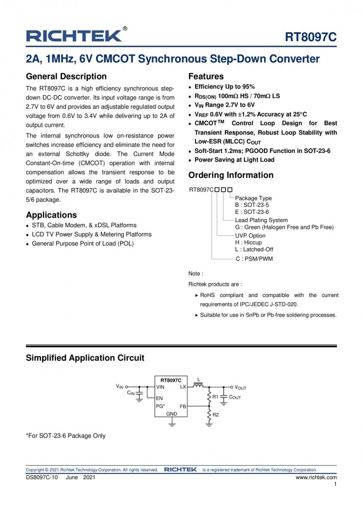 RT8097C datasheet page 1
