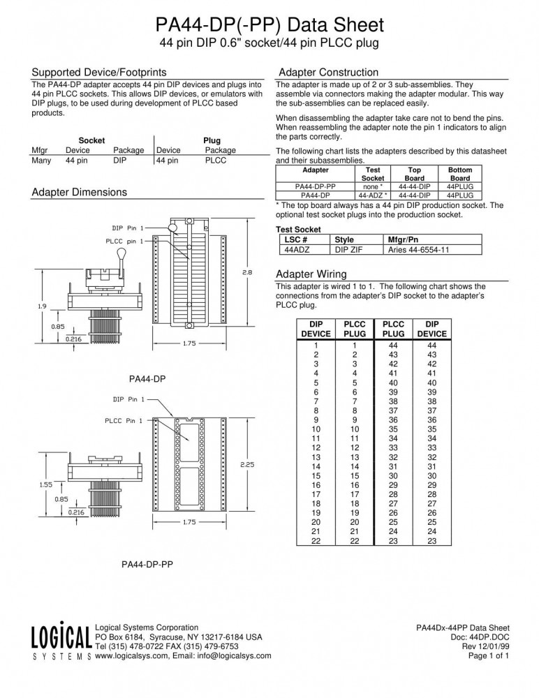 PA44-DP datasheet page image