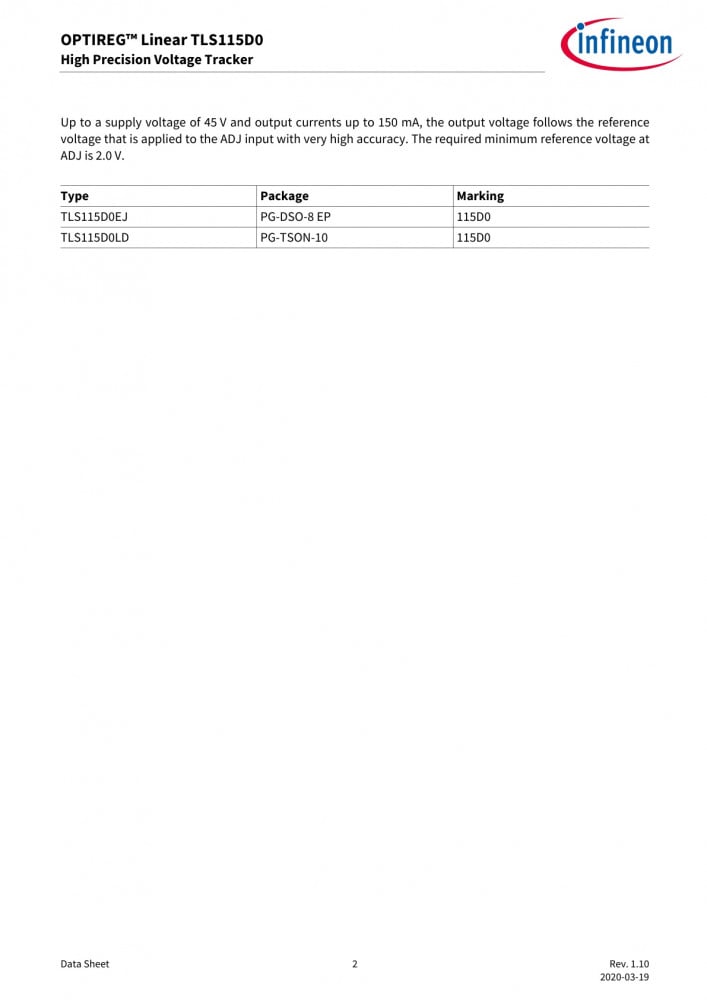 TLS115D0LD datasheet page 2