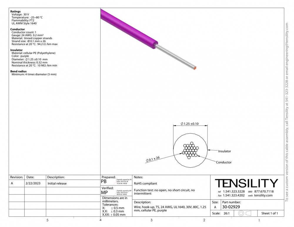 Tensility International 30-02929 product drawing