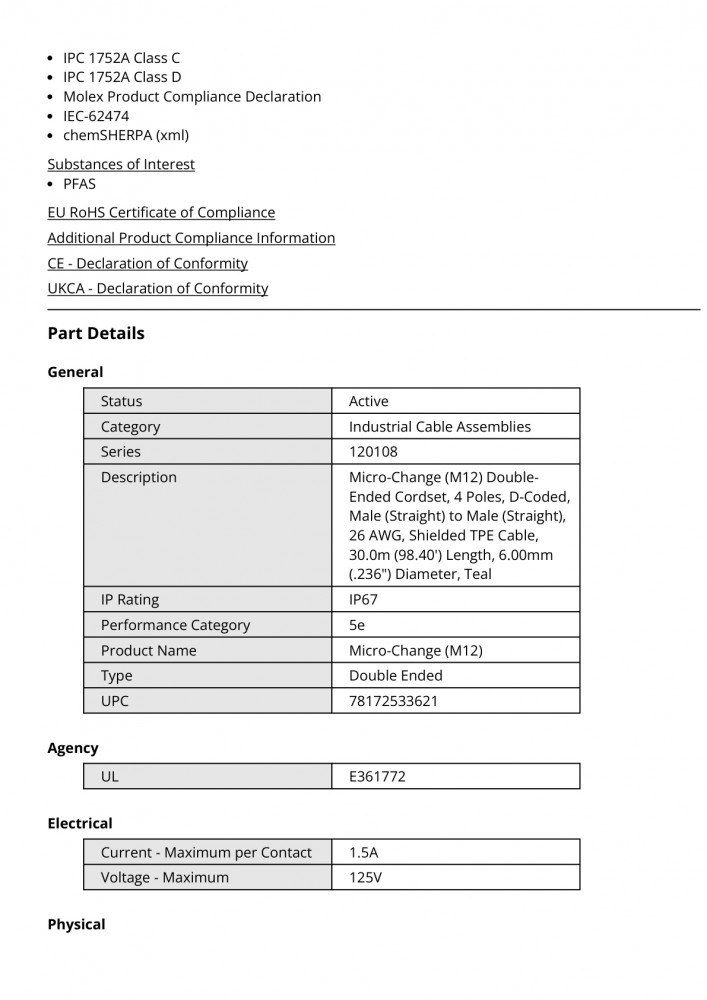 MOLEX cable assembly drawing page 2