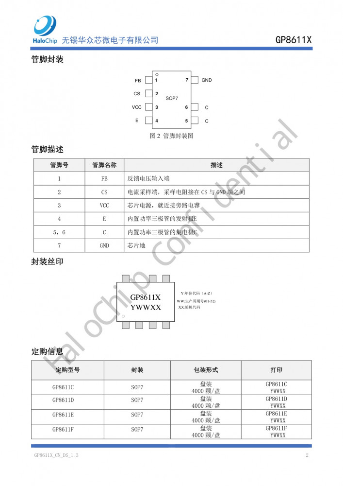 GP8611E datasheet page 2