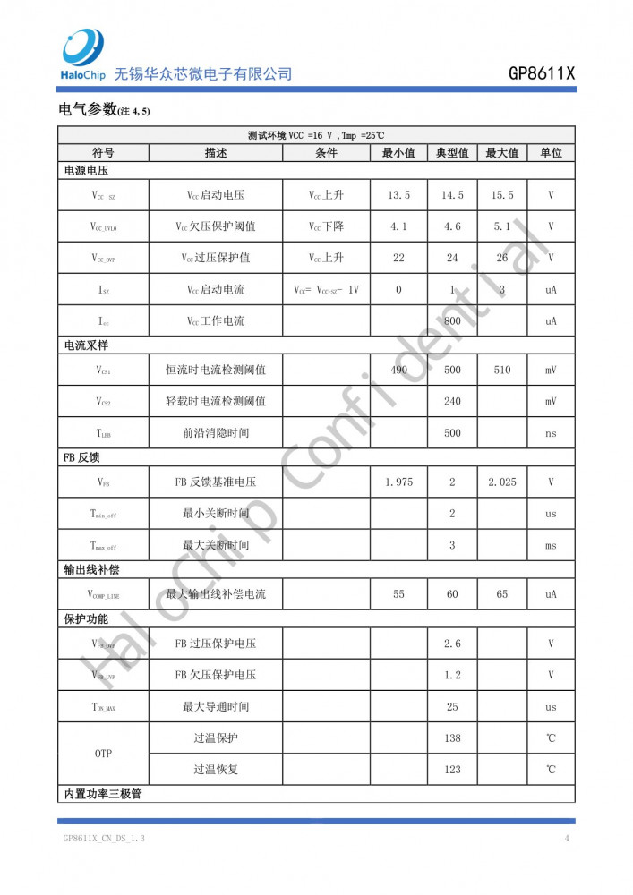 GP8611E datasheet page 4