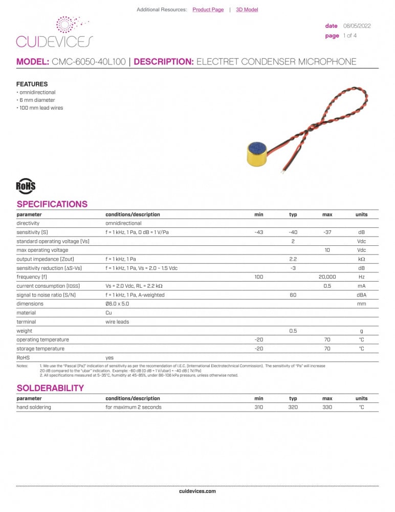 CMC-6050-40L100 datasheet page 1