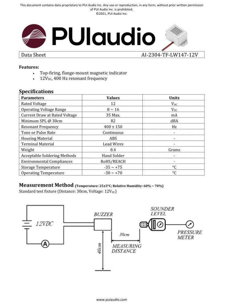 AI-2304-TF-LW147-12V datasheet page 1