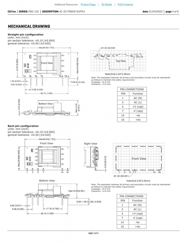 CUI PBO-15C datasheet page 4
