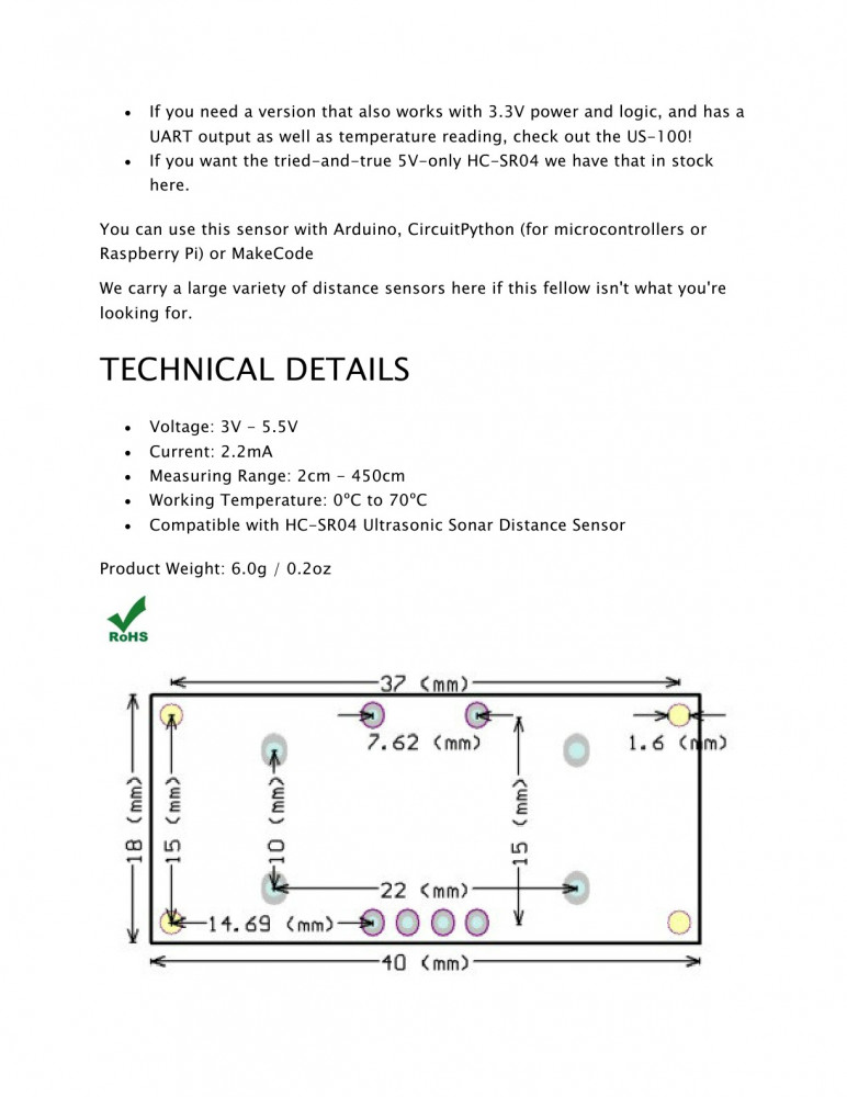 Adafruit 4007 technical document page 2