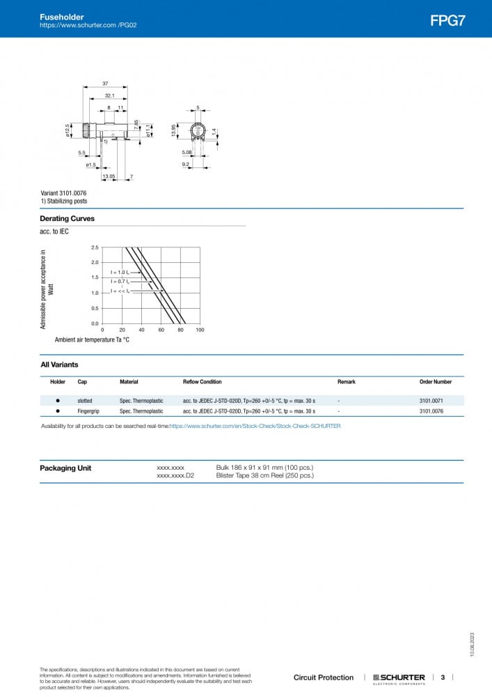SCHURTER 3101.0076 datasheet page 3