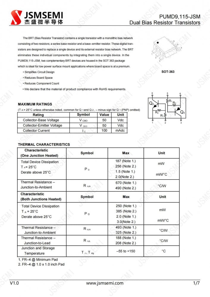 PUMD9,115-JSM datasheet page 1