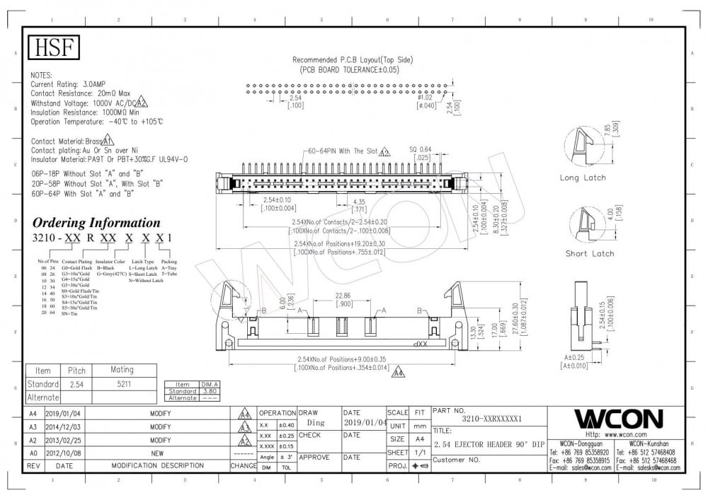 Wcon 3210 series technical drawing preview