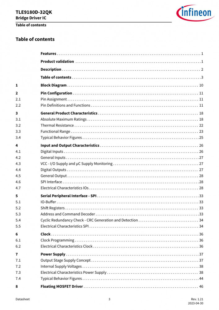 TLE9180D-32QK datasheet page 3