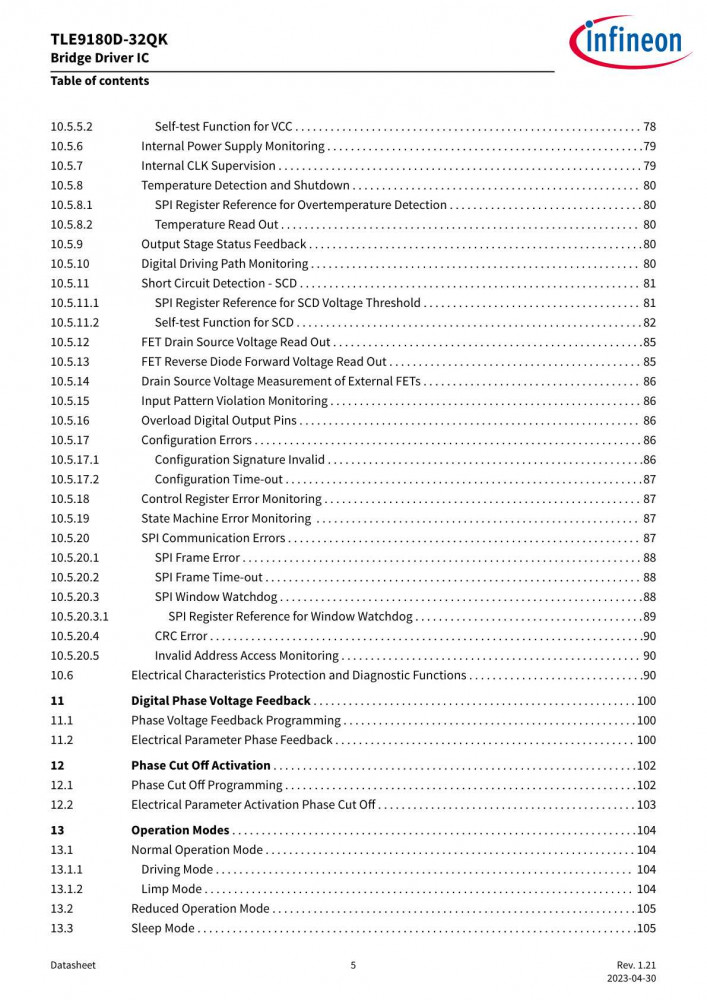 TLE9180D-32QK datasheet page 5