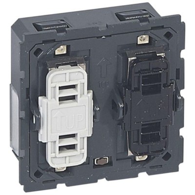 Plexo - Changeover push button locator with label holder - Grey mechanism - 10A 250V AC NO+NC contacts - IP55 IK08 luminous indicator