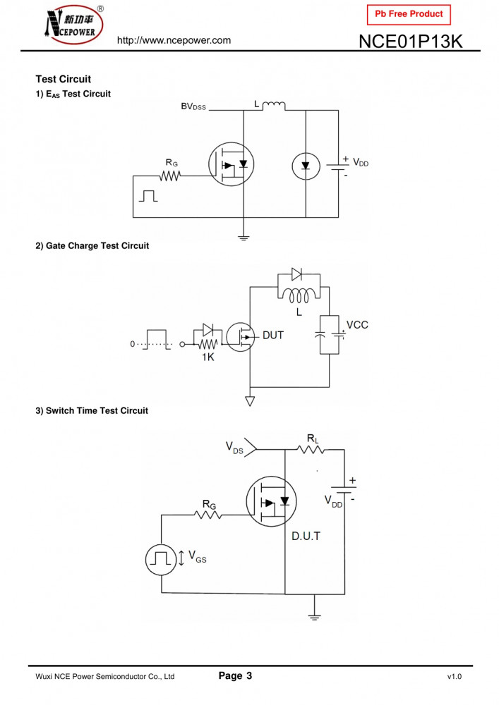 NCE01P13K datasheet page 3