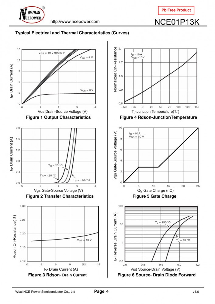 NCE01P13K datasheet page 4