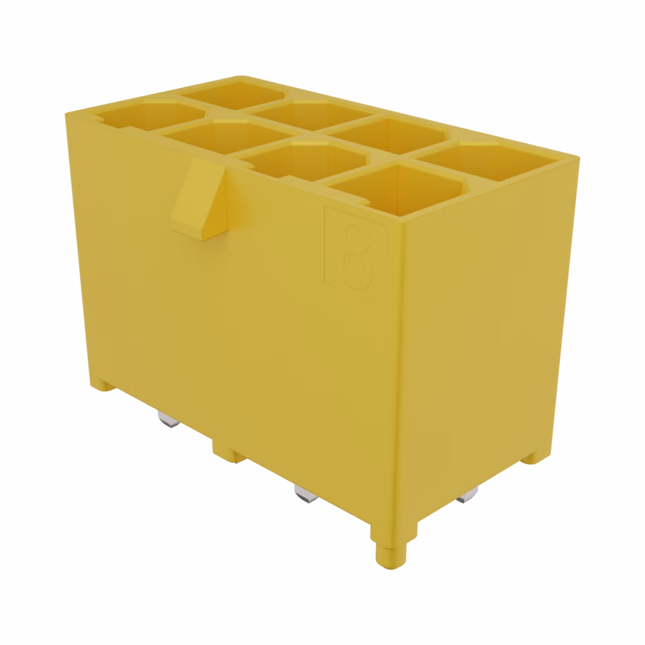Mega-Fit Slim ColorLock Vertical Header without Crush Pegs, 5.70mm Pitch, Through Hole, Dual Row, 8 Circuits, Matte Tin (Sn) Plating, 2.93mm Tail Length, Glow-Wire Capable, Tray, Yellow for sale