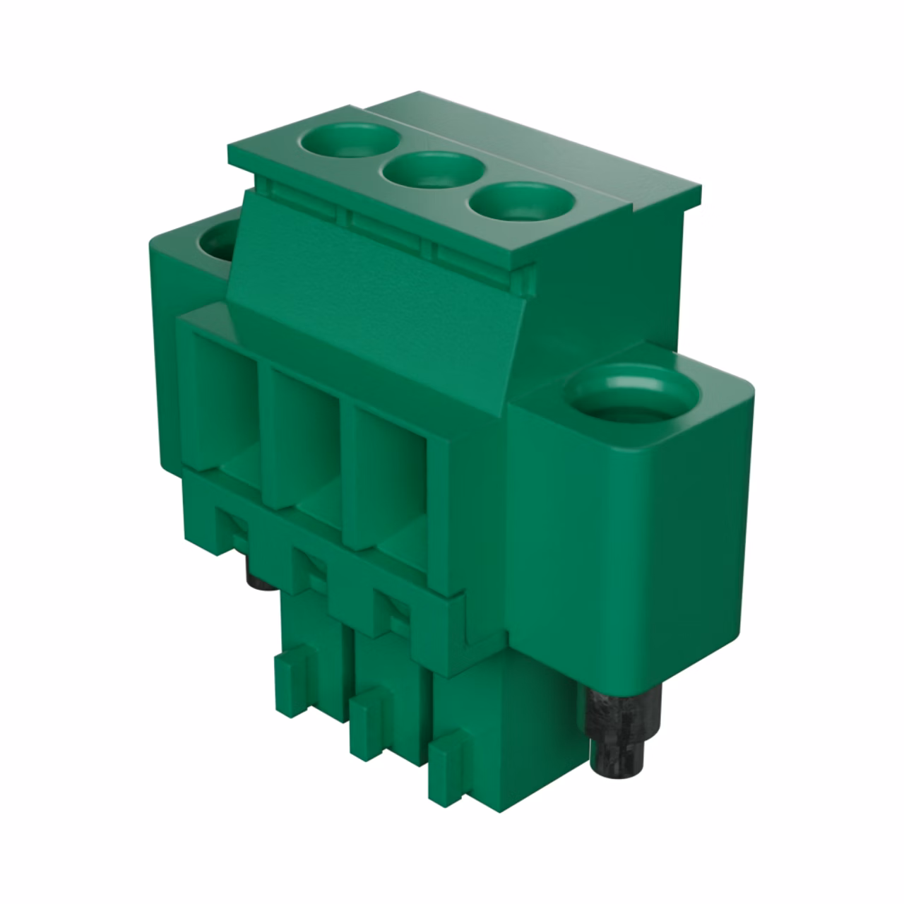 3.50mm Pitch Eurostyle Vertical Plug, with Retention Screws, Front Wire Entry, Green Housing, 3 Circuits for sale