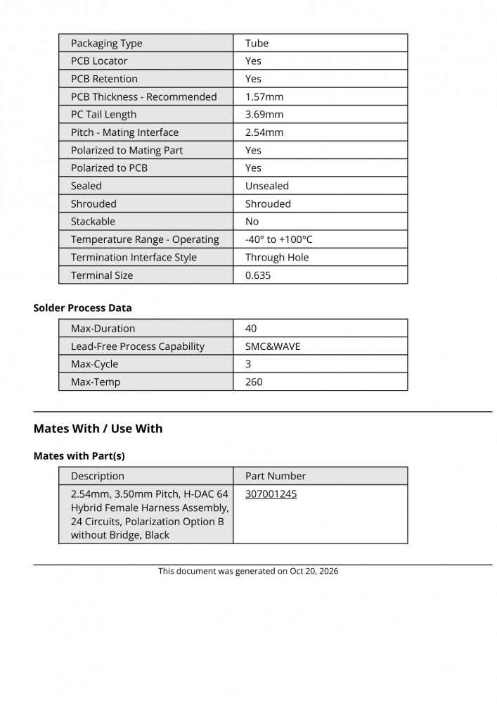 Product document image 3 for MOLEX 307005245
