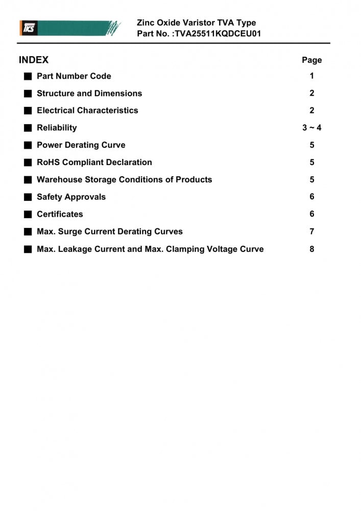 TVA25511KQDCEU01 datasheet page 3