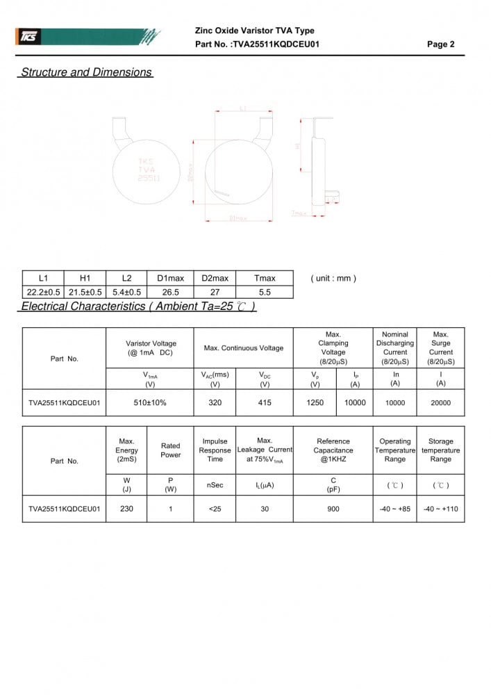 TVA25511KQDCEU01 datasheet page 5