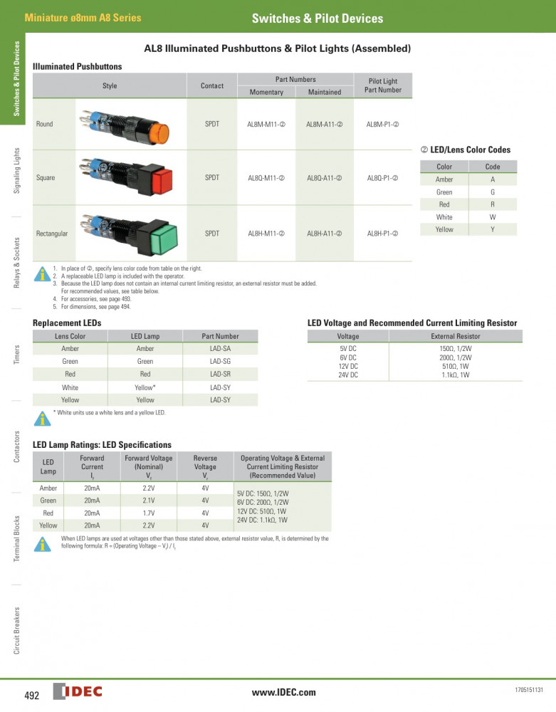 IDEC A8 Series document page 3