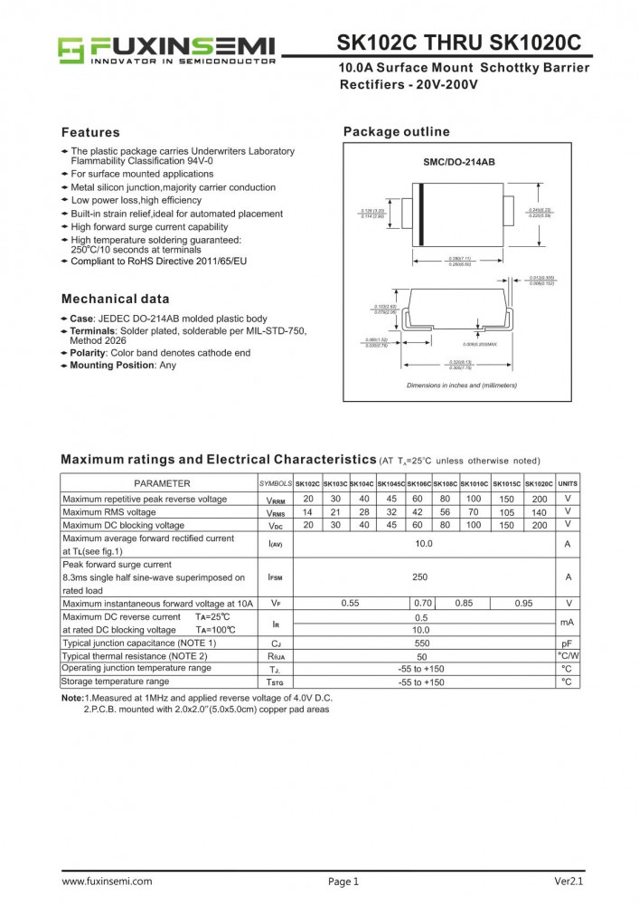 SK106C datasheet page 1